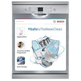 Bosch 13 Place Settings, Free Standing Dishwasher (SMS66GI01I, Silver ...
